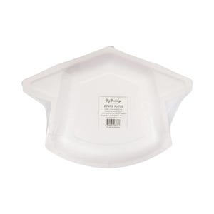 White Graduation Cap Plates 8ct – Shaped Paper Plates for Graduation ...