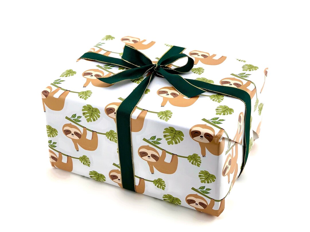 Sloth Wrapping Paper - Christmas Wrapping Paper, Funny Wrapping Paper ...