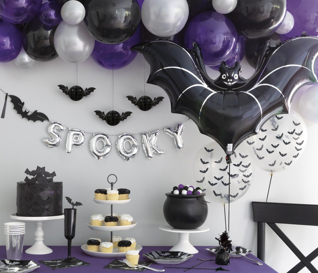 32" Bat Balloon - Halloween Party Balloons, Spooky Party Decorations ...