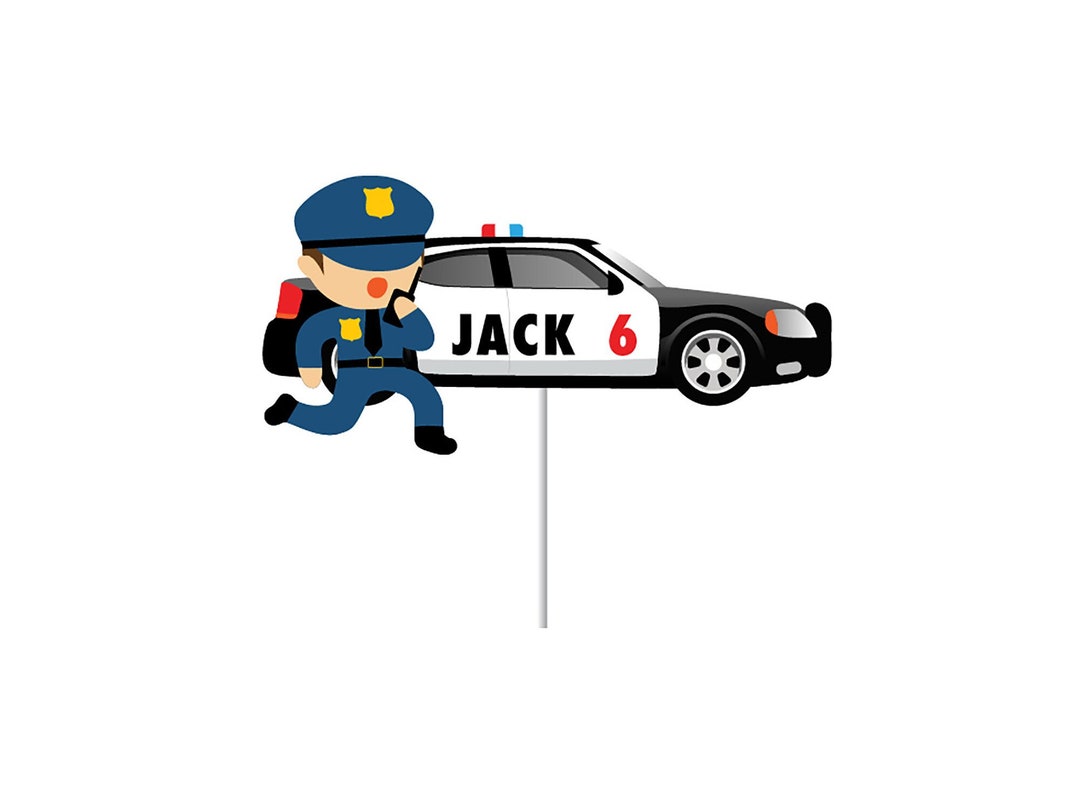 Custom Police Car Cake Topper - Personalized Party Supplies, Police ...