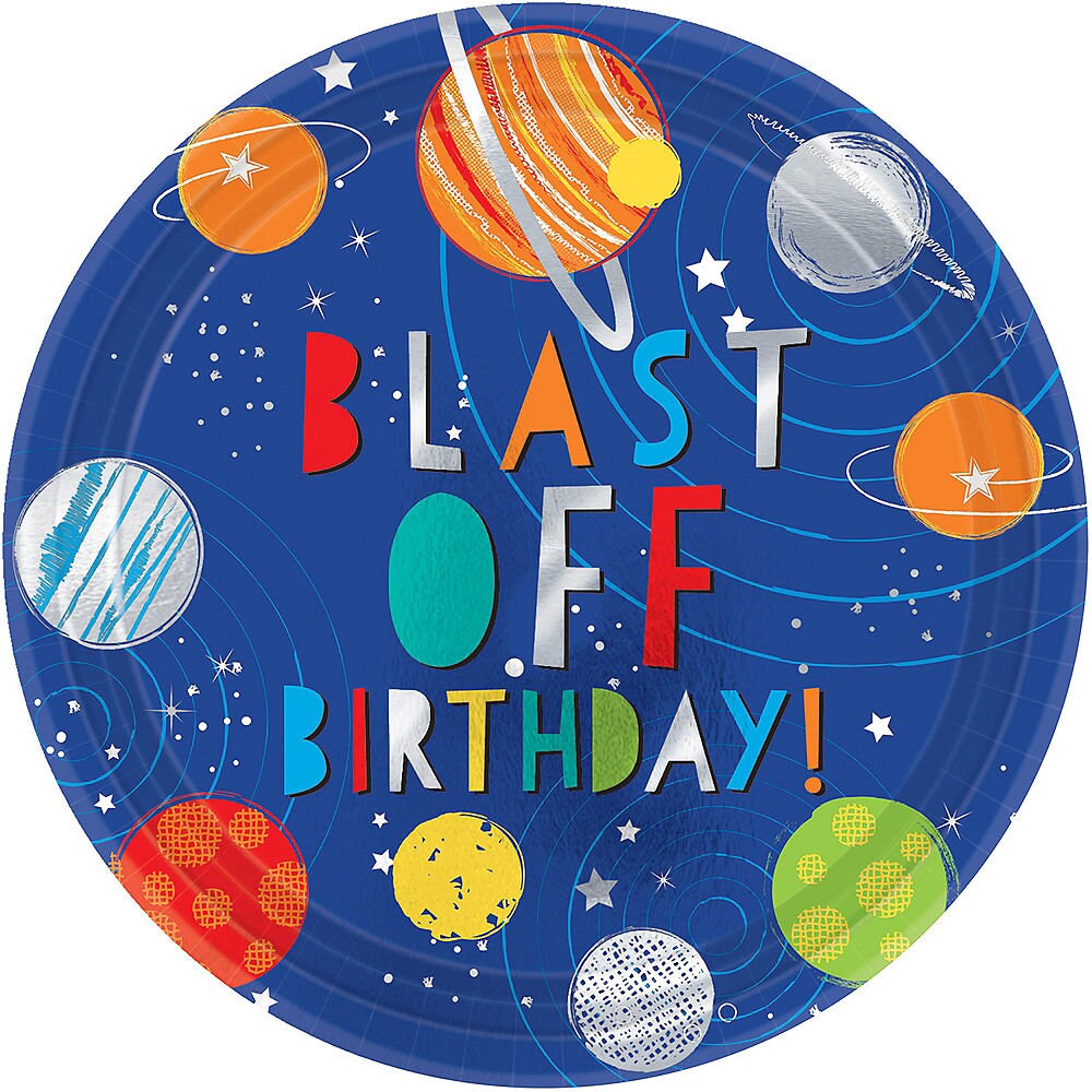 Space Birthday Plates Galaxy Birthday Space Party Blast - Etsy