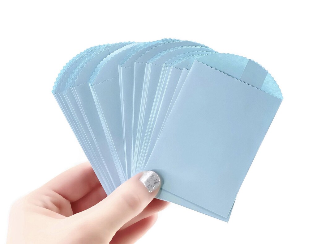 50 Blue Paper Bags - Small Party Favor Bags, Wedding Favors, Baby ...