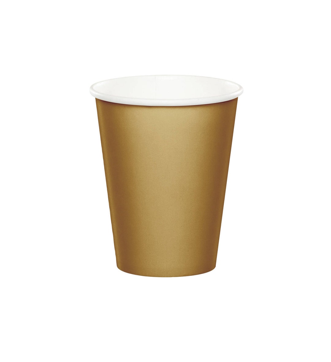 24 Gold 9oz Cups - Party Cups - Paper Cups - Gold Party Supplies ...