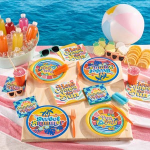 Summer Vibes Party Napkins 16ct - Beach Birthday Decorations, Summer ...