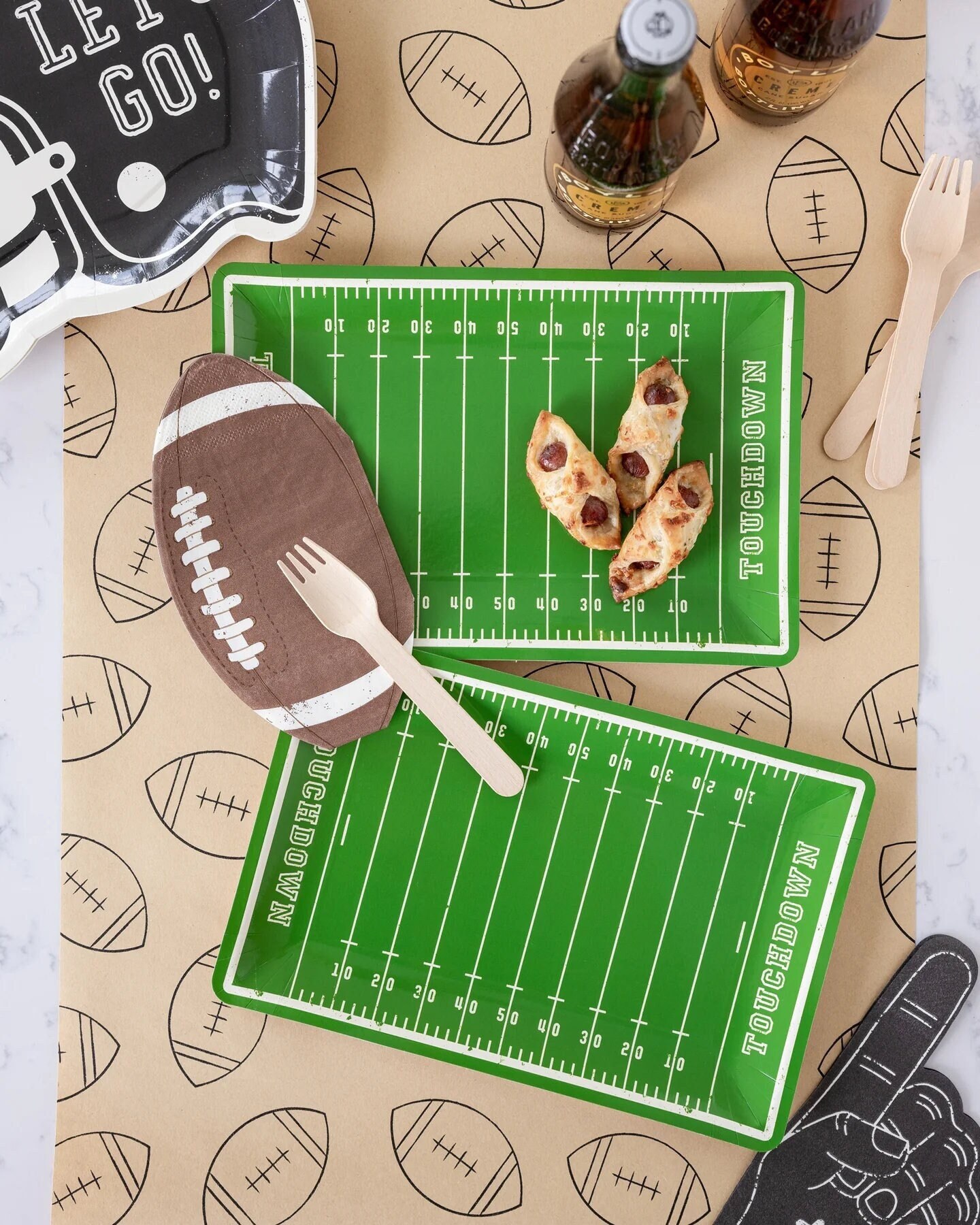 Football Napkins - Sports Birthday Napkins, Game Day Party Decorations ...