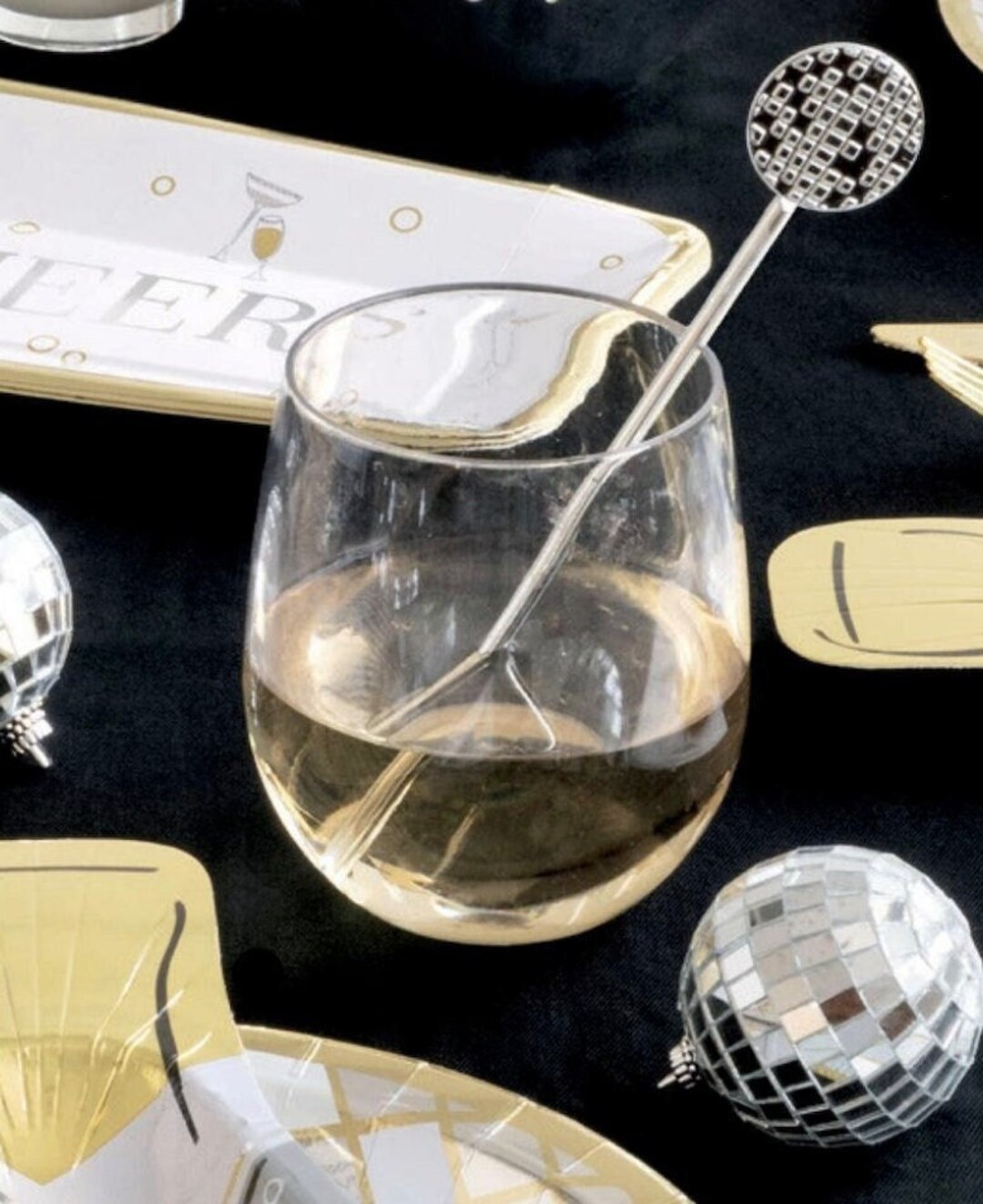 Disco Ball Party Stirrers 8ct - Drink Stir Sticks, New Years Eve Party ...