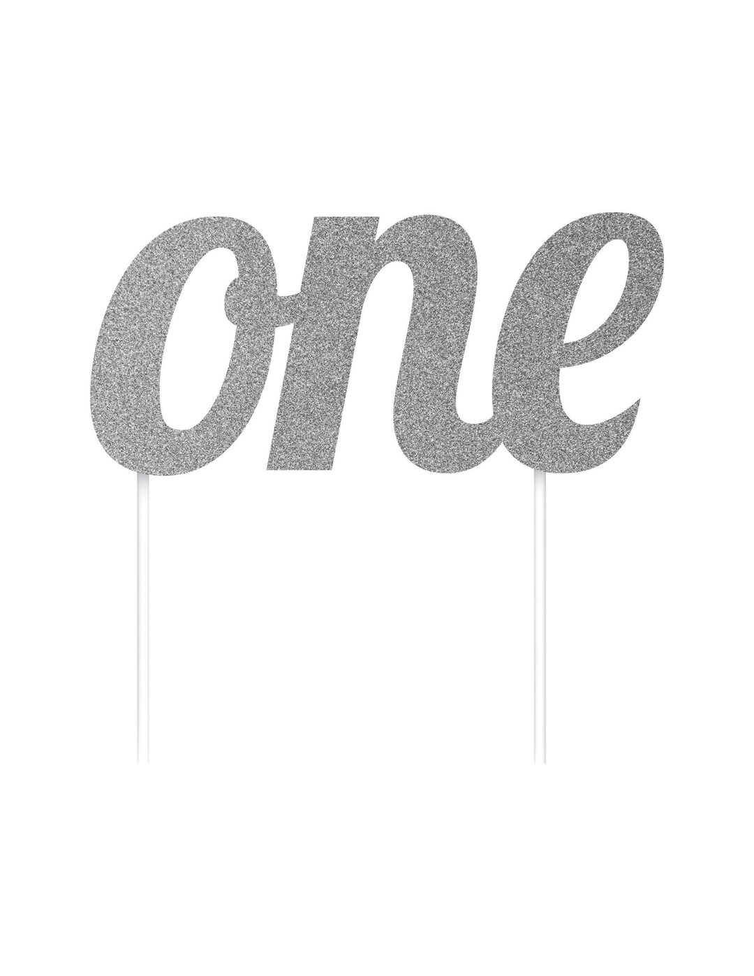 Silver One Cake Topper - Silver First Birthday, Number One Cake Topper ...