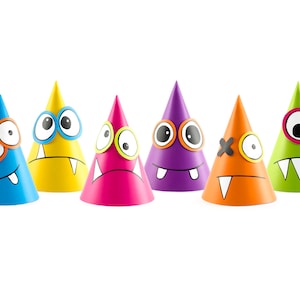 Monster Party Hats - Monster Birthday Decorations, Kids Party Supplies ...