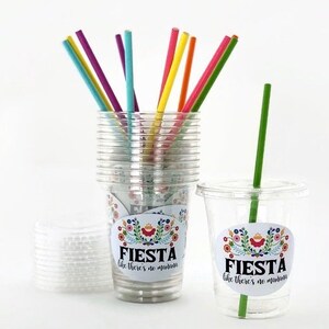 Floral Fiesta Cups 12ct - Disposable Plastic Cups, Final Fiesta Bridal ...