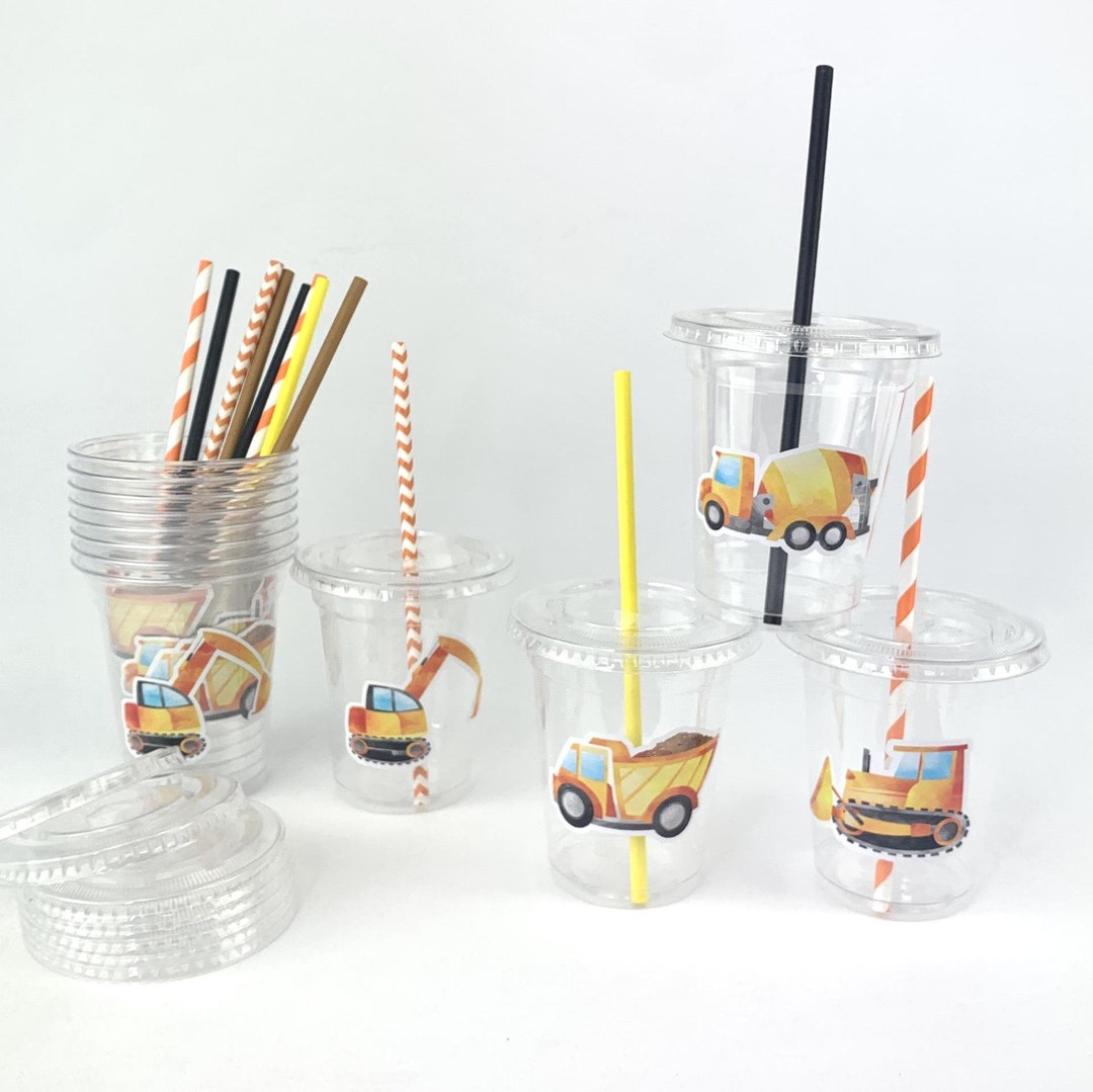 Construction Party Cups - Transportation Birthday, Construction Party ...