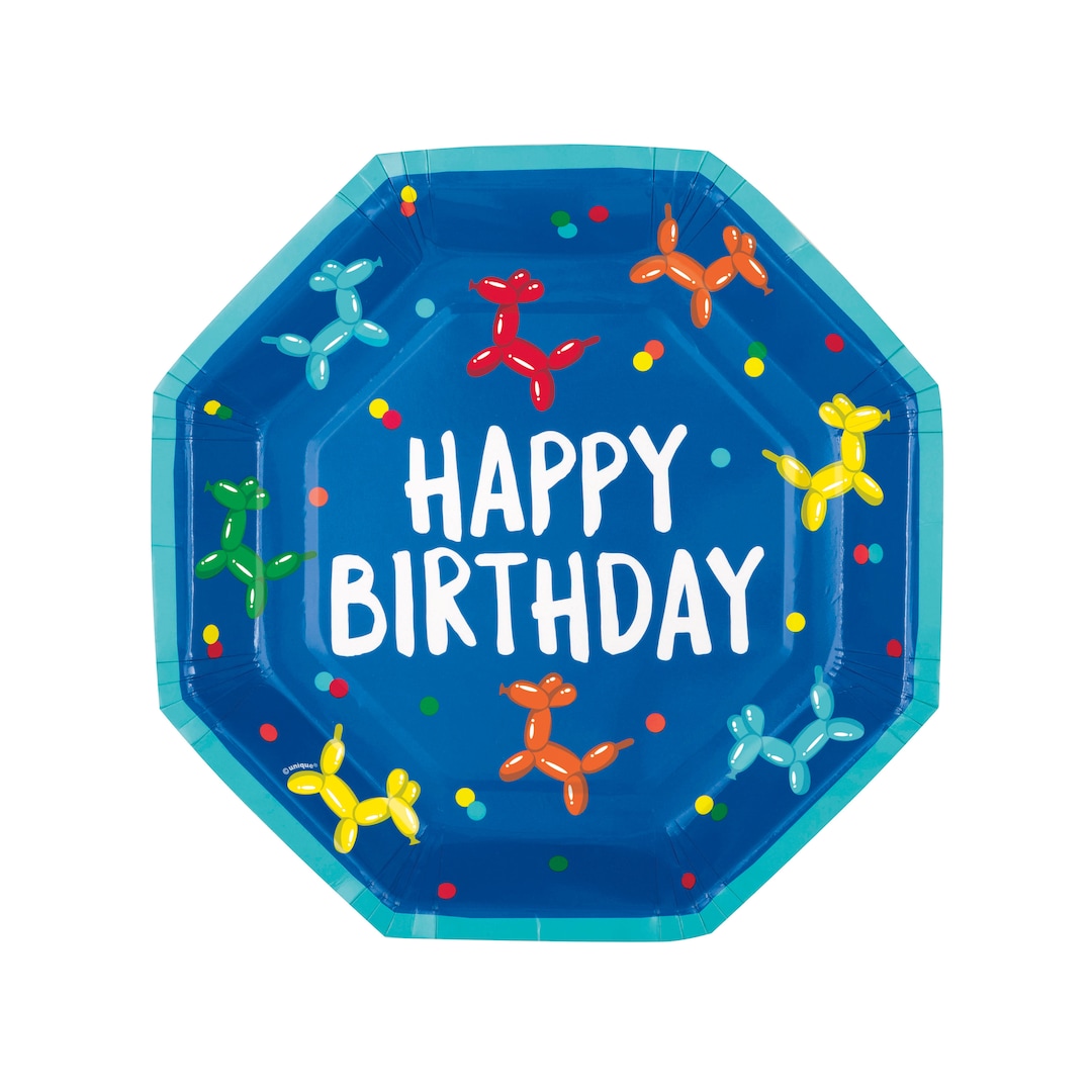 Balloon Dog Birthday Plates - Kids Party Decorations, Balloon Dog Party ...