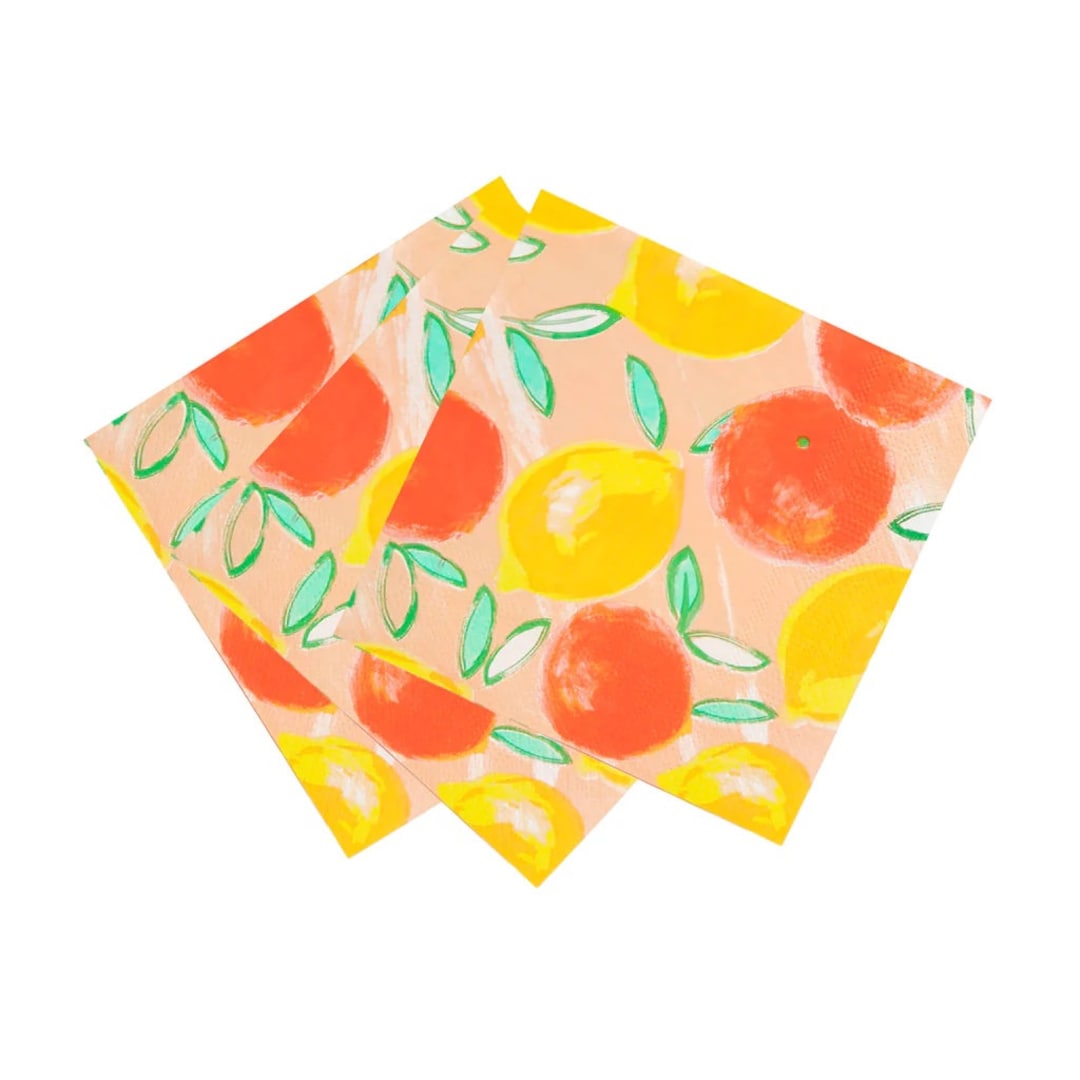 Citrus Party Napkins - Fruit Birthday Napkins, Citrus Bridal Shower ...