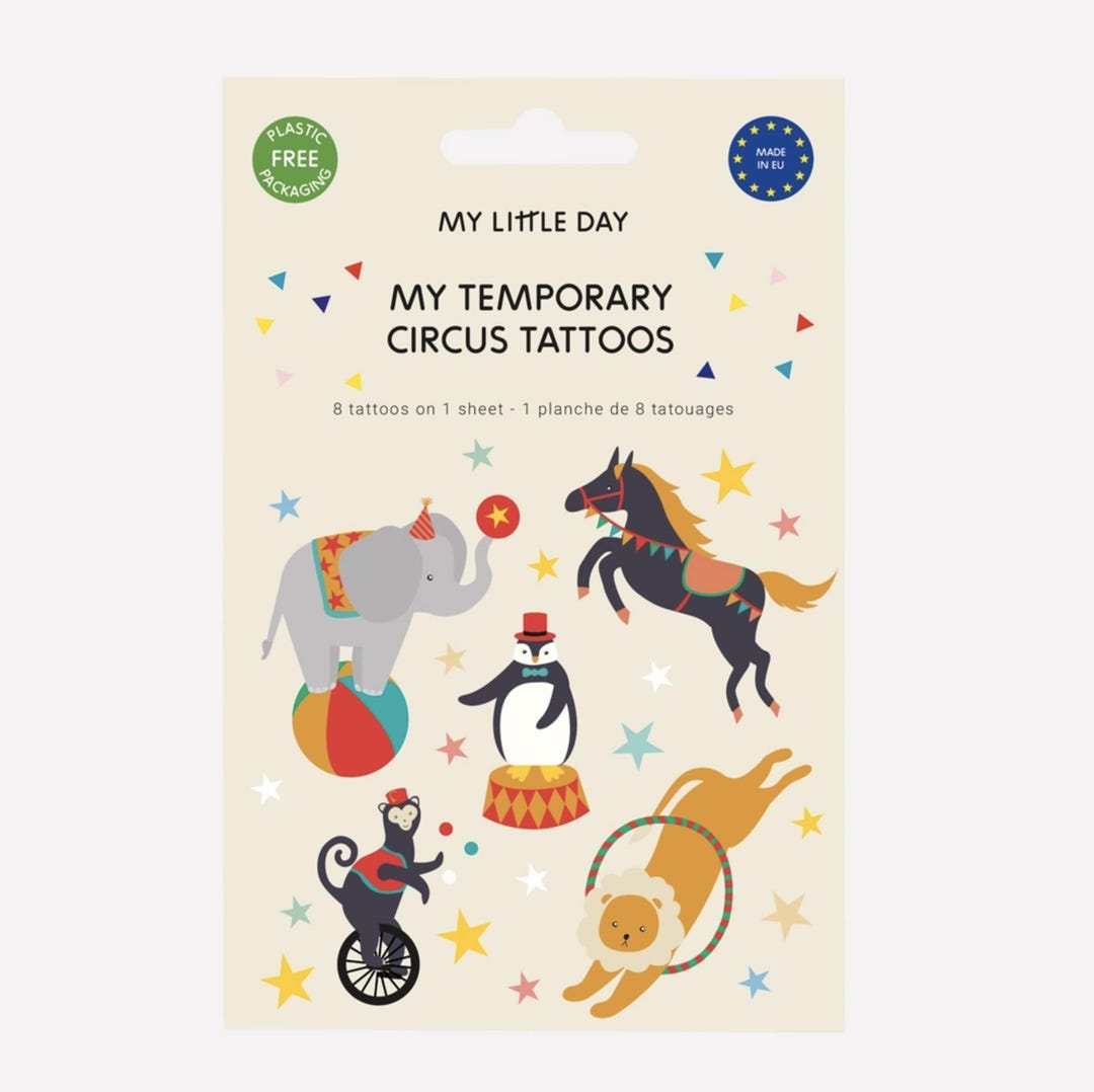 Circus Temporary Tattoos - Carnival Party Favors, Come One Come All ...
