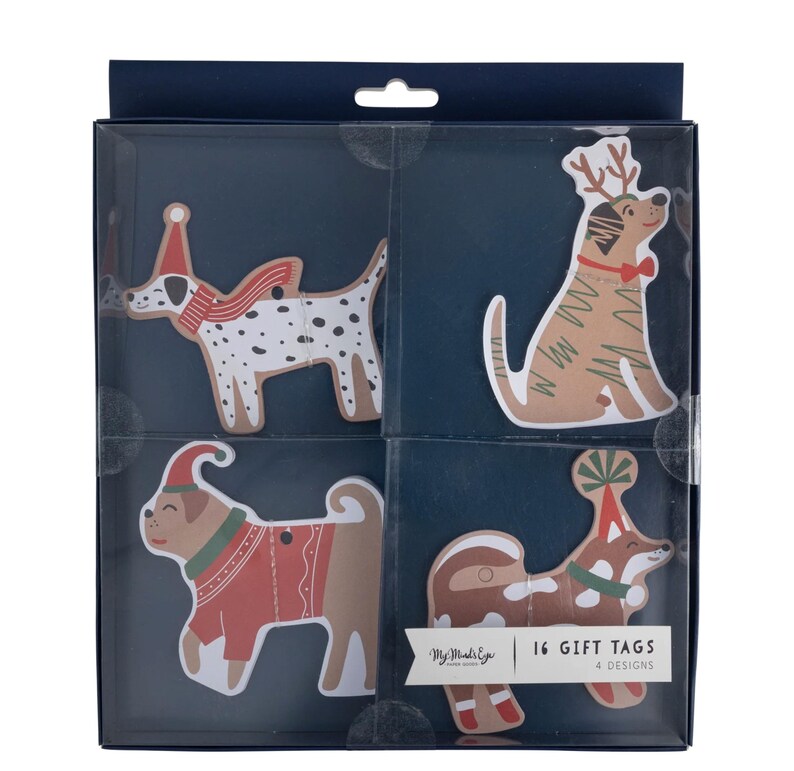 Holiday Dogs Gift Tag Set - Dog Present Tags, Christmas Gift Tags ...