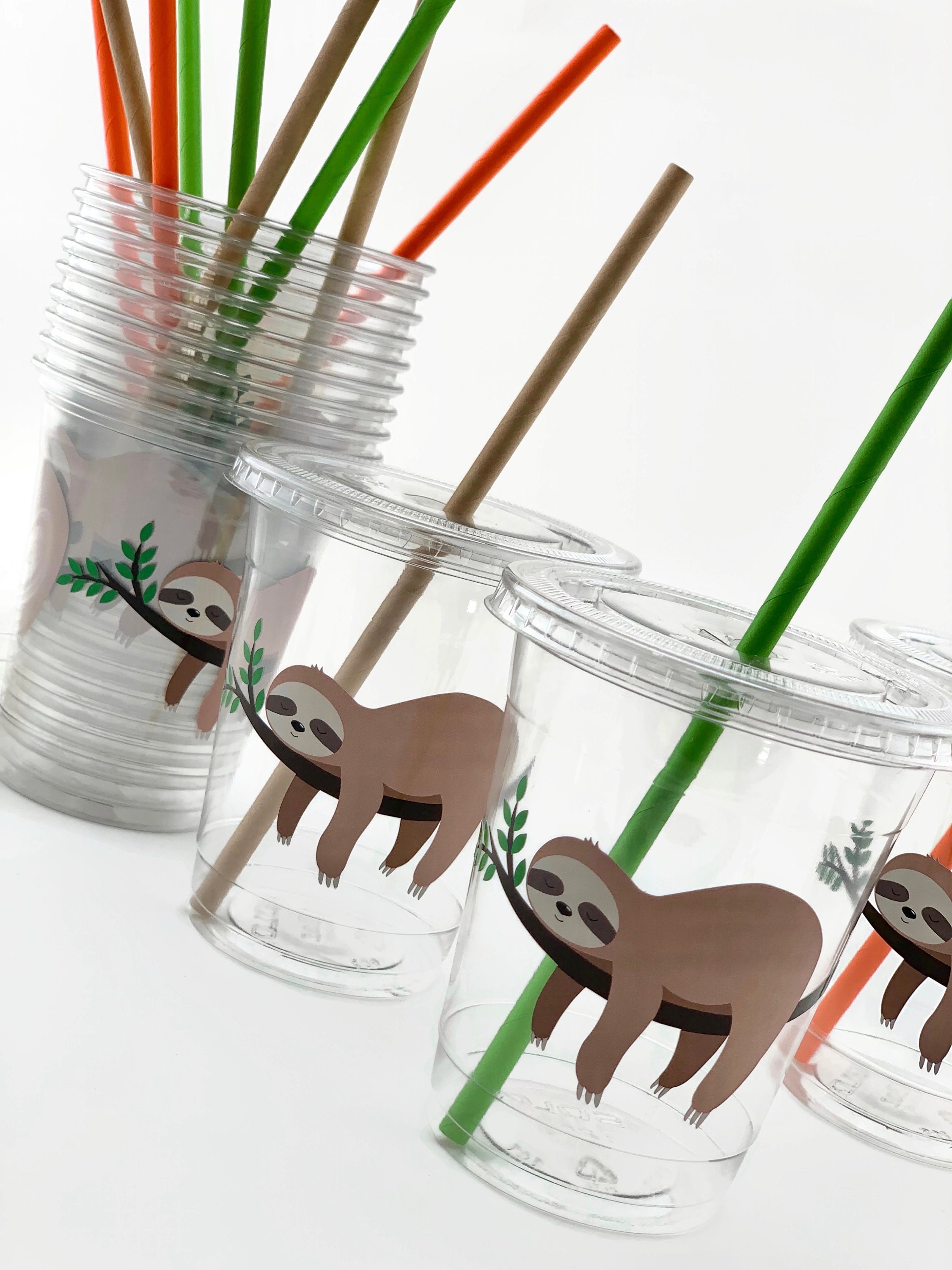 Sloth Birthday Cups Sloth Party Supplies Sloth Party | Etsy