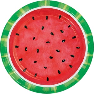 9" Watermelon Plates - Watermelon Birthday Plates, Summer Party Plates ...