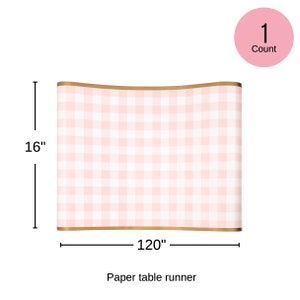Pink Gingham Table Runner, Paper Table Runner, Spring Table Runner ...