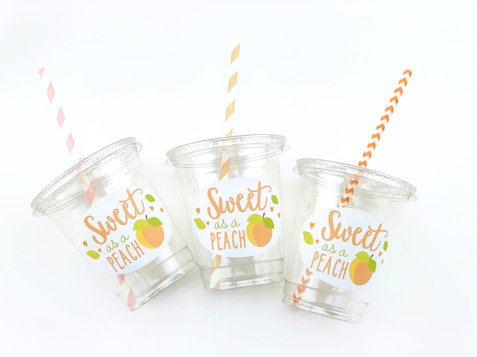 Peach Party Cups Peach Birthday Sweet as a Peach Peach - Etsy