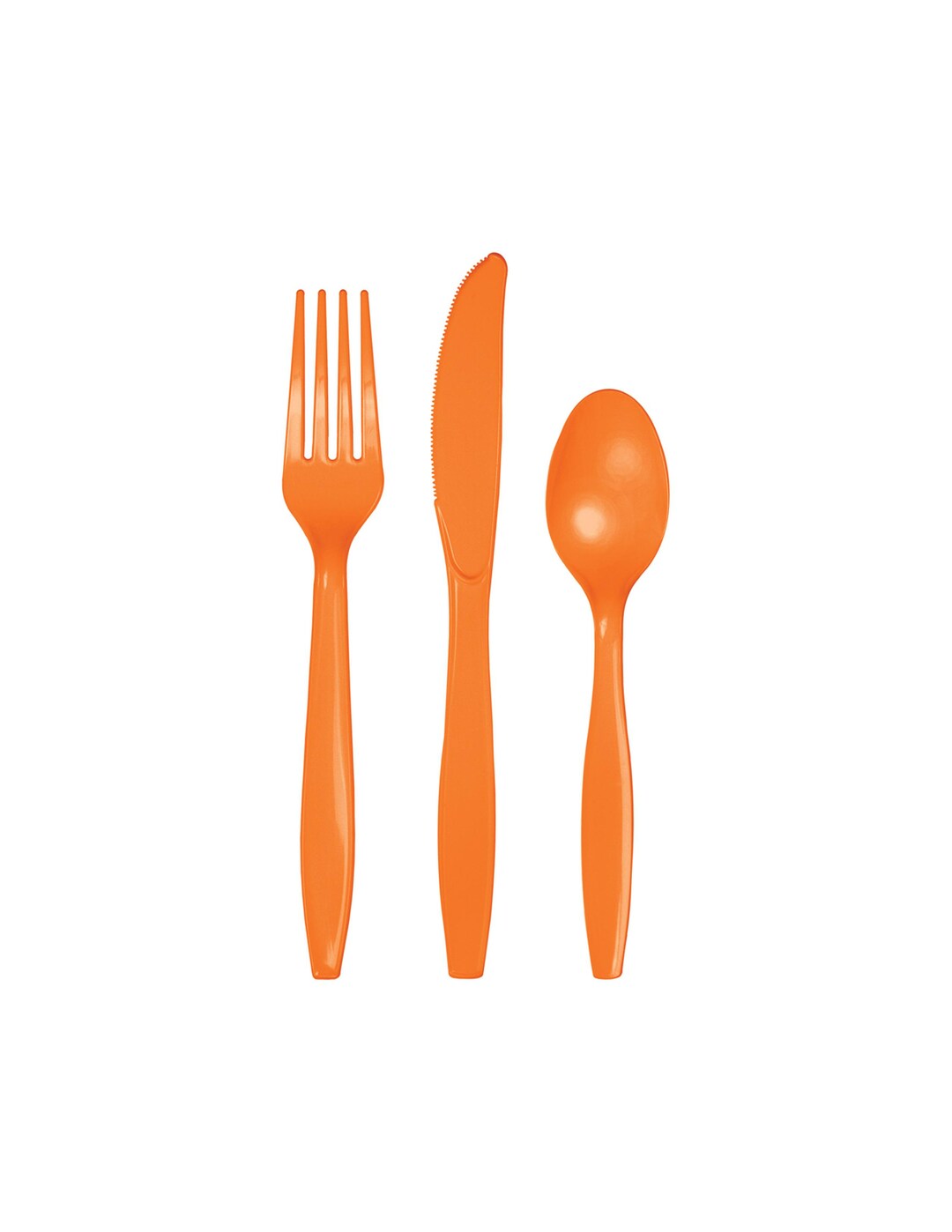 24-set Plain Cutlery - Orange Utensils, Fiesta Party, Birthday Party ...