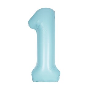34" Pastel Blue Number Balloons - Boy Birthday Balloons, Birthday Party ...