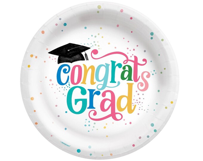 Large Congrats Grad Plates - Graduation Party Plates, High School ...