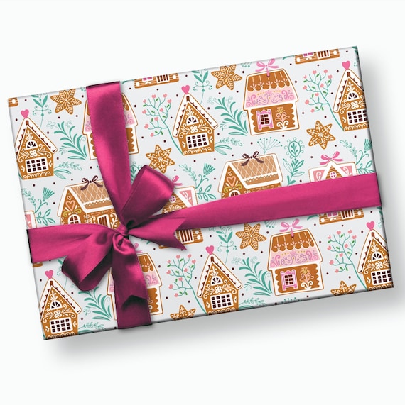 Gingerbread House Eco Wrapping Paper Gingerbread Gift Wrap Gingerbread ...