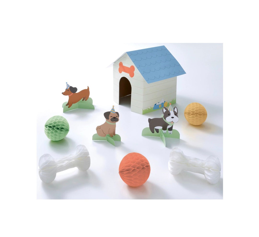 Dog House Party Centerpiece - Pet Birthday Party Decorations, Dog Pawty ...