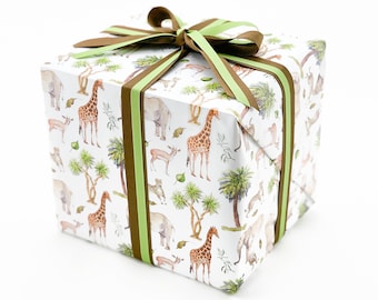 Safari Wrapping Paper Baby Shower Wrapping Paper Baby - Etsy
