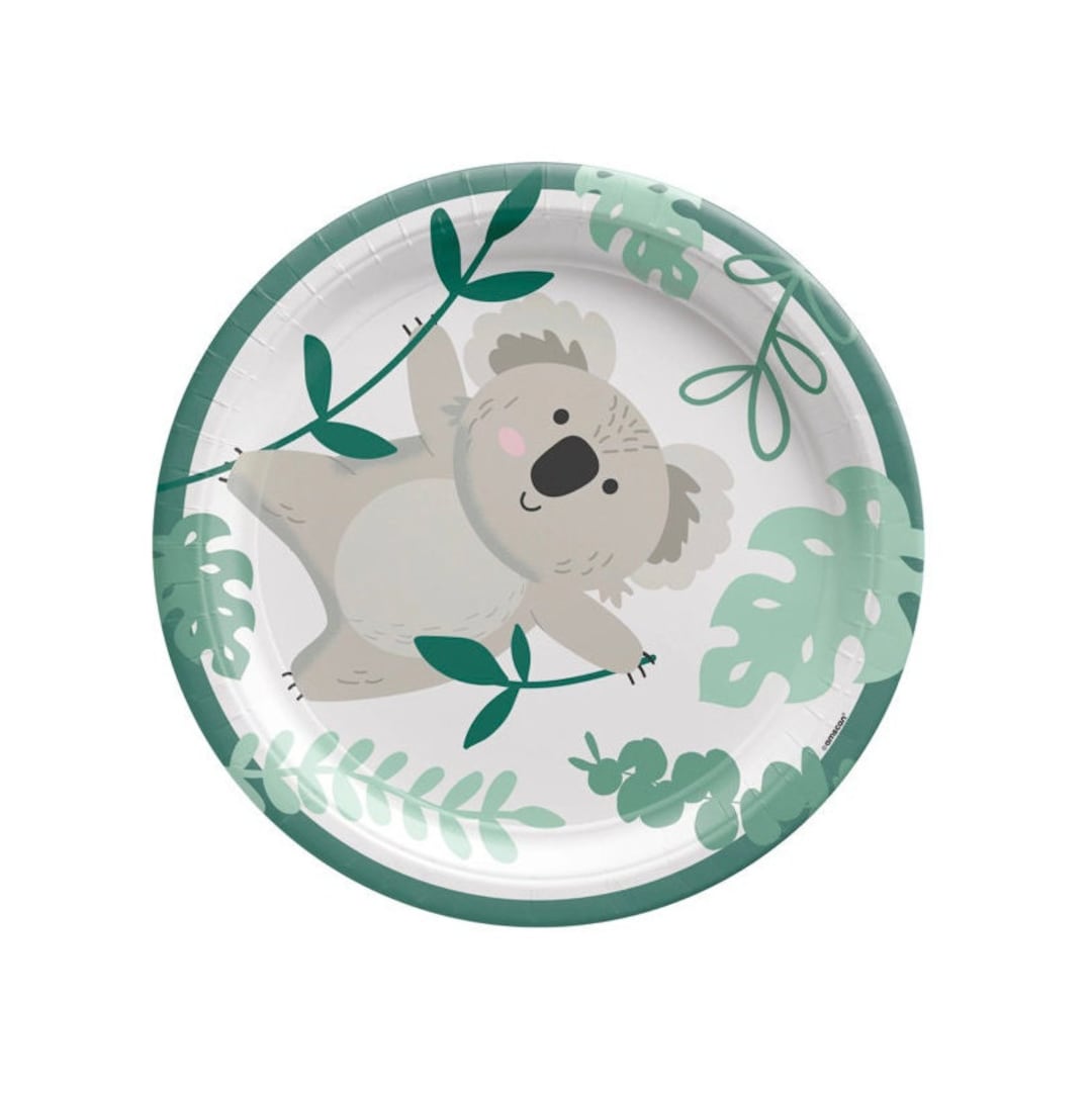Koala Plates, Paper Cake Plates Koala Party, Koala Baby Shower, Safari ...