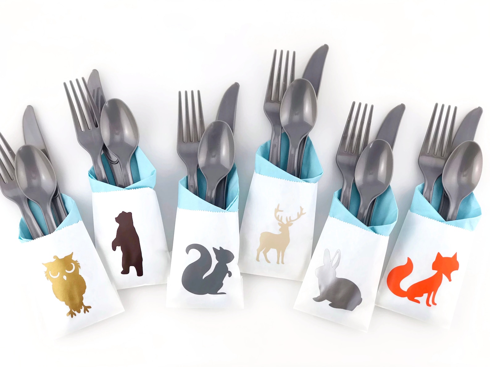 Woodland Cutlery Woodland Animals Party Decorations - Etsy