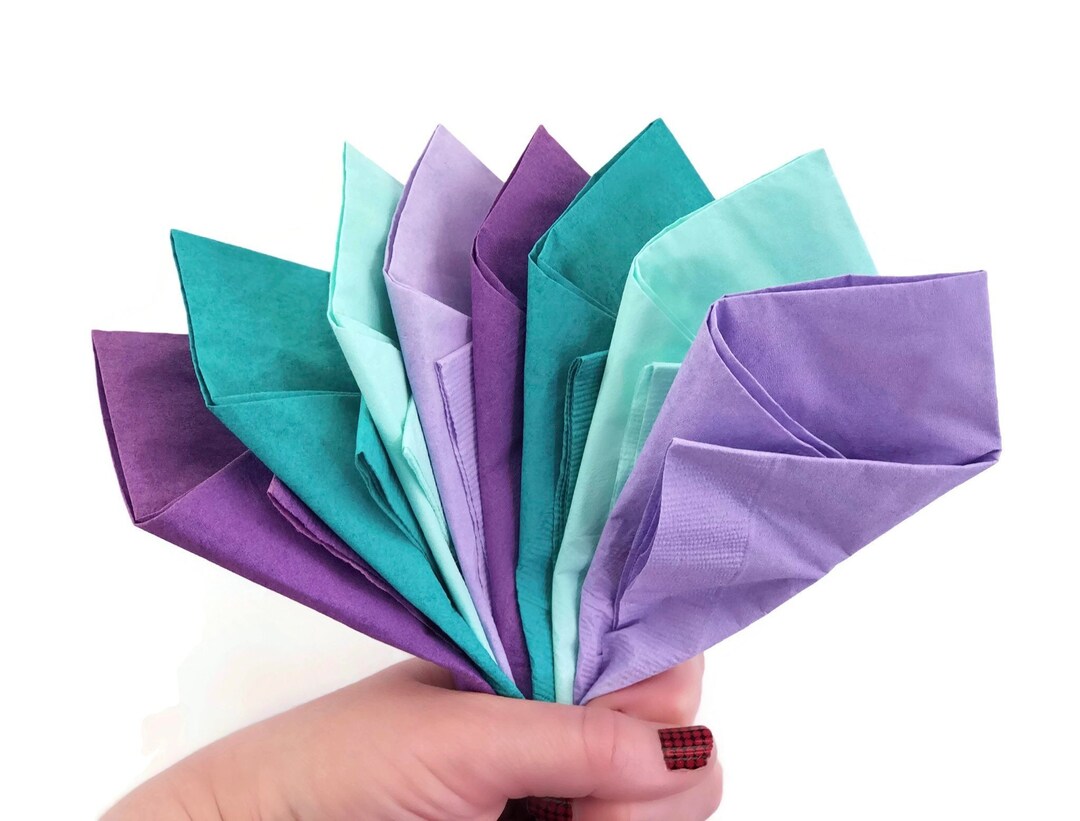 Mermaid Napkins - Birthday Party, Mermaid Baby Shower, Purple Teal ...