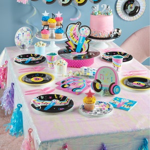 Record Paper Plates - Popstar Birthday Decorations, Karaoke Party ...