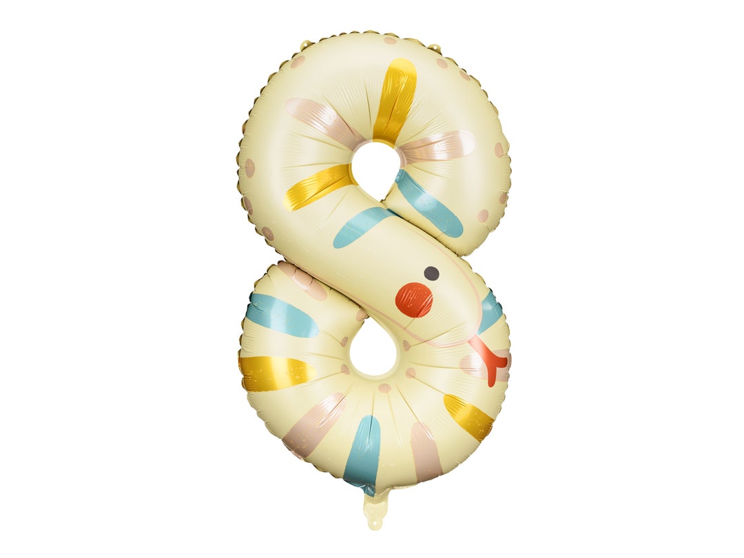 Snake 8th Birthday Balloon - Age 8 Balloon, Safari Birthday Decorations ...