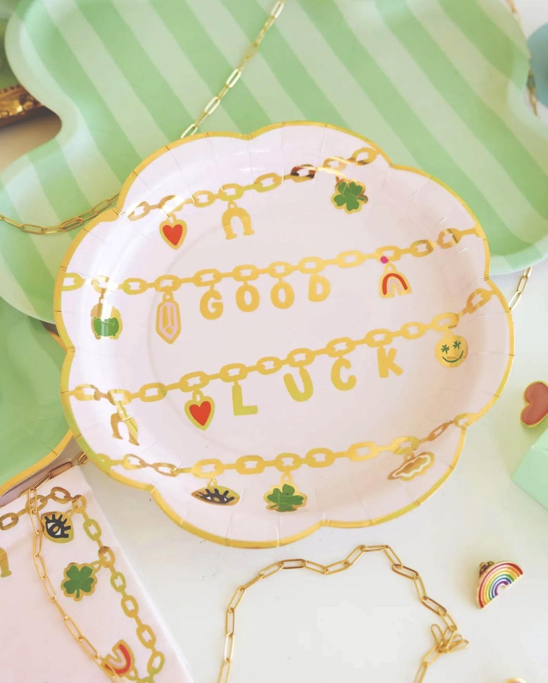 Good Luck Charm Plates - Lucky Charm Birthday Plates, Shamrock Party ...