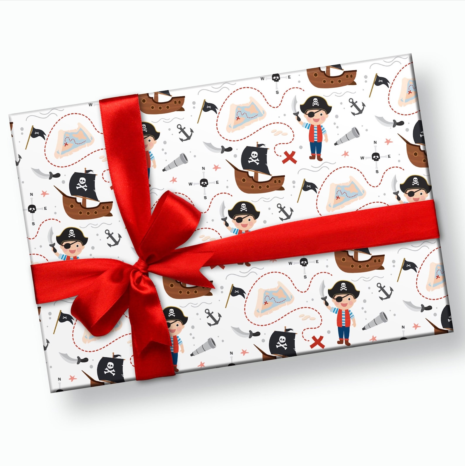 Pirate Gift Wrap Pirate Birthday Paper Pirate Gift Boy - Etsy