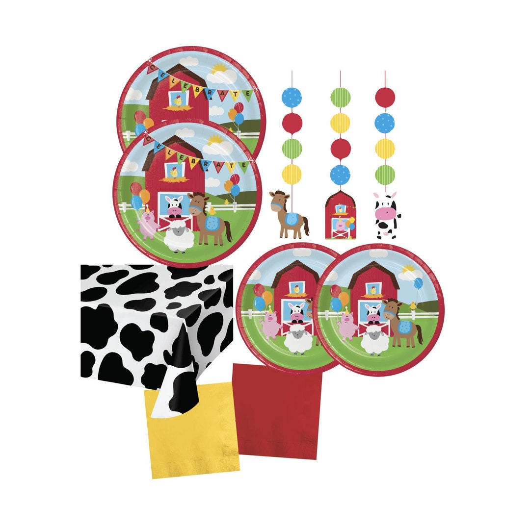 Farm Party Supplies - Farm Animal Birthday Supplies, Barnyard Party ...