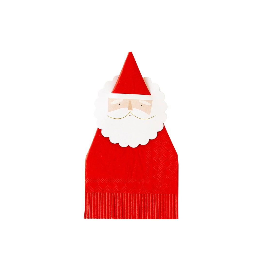 18ct Santa Napkin Set - Santa Napkin Rings, Christmas Napkins, Kids ...