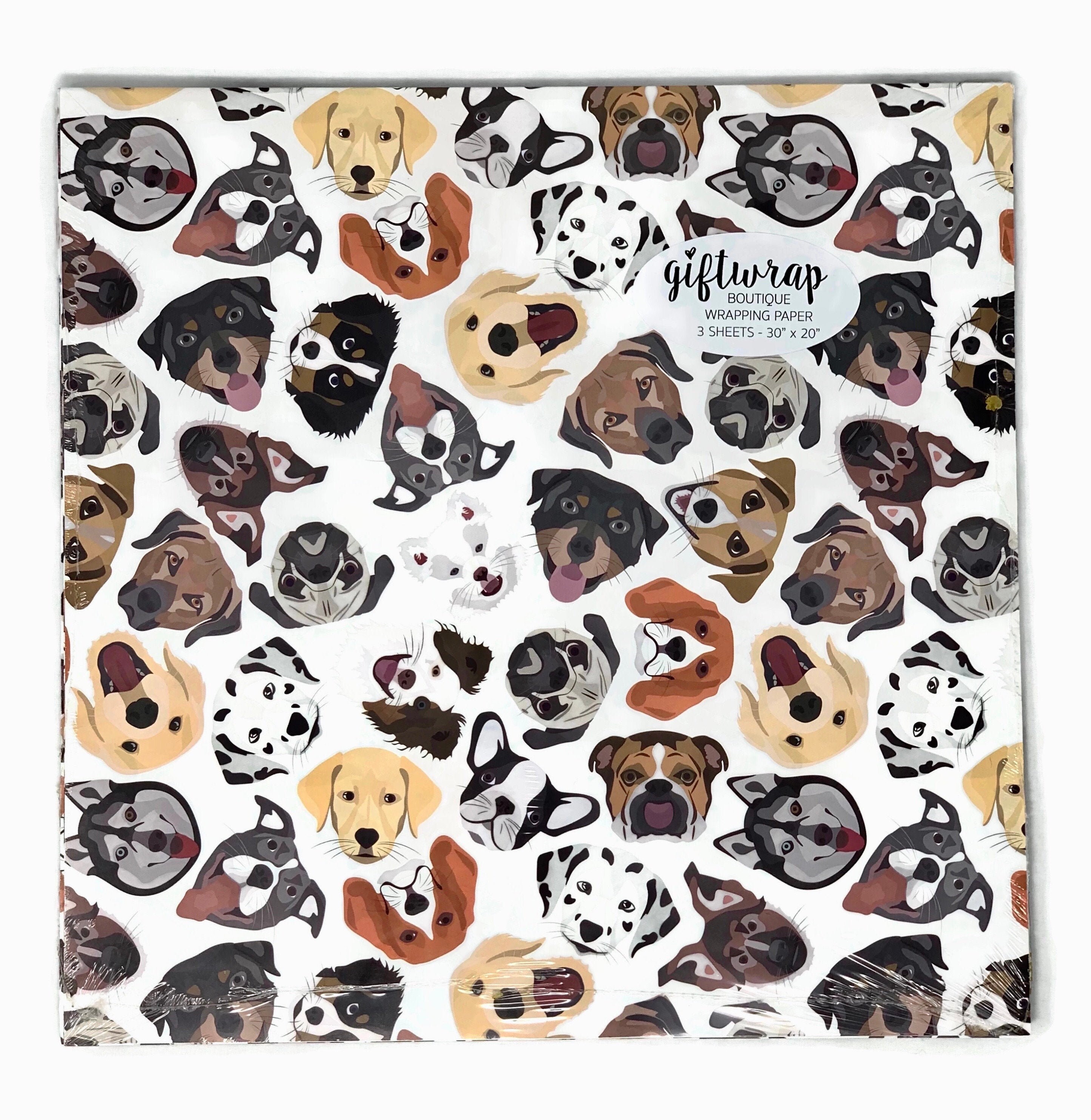 Dog Wrapping Paper Puppy Wrapping Paper Christmas Wrapping | Etsy