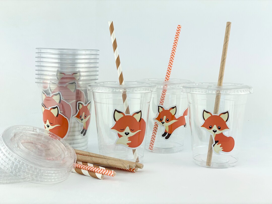 Fox Cups, Plastic Cups, Party Cups, Woodland Baby Shower, Woodland ...
