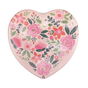 Pink Floral Heart Plates - Floral Party Supplies, Mothers Day Brunch ...