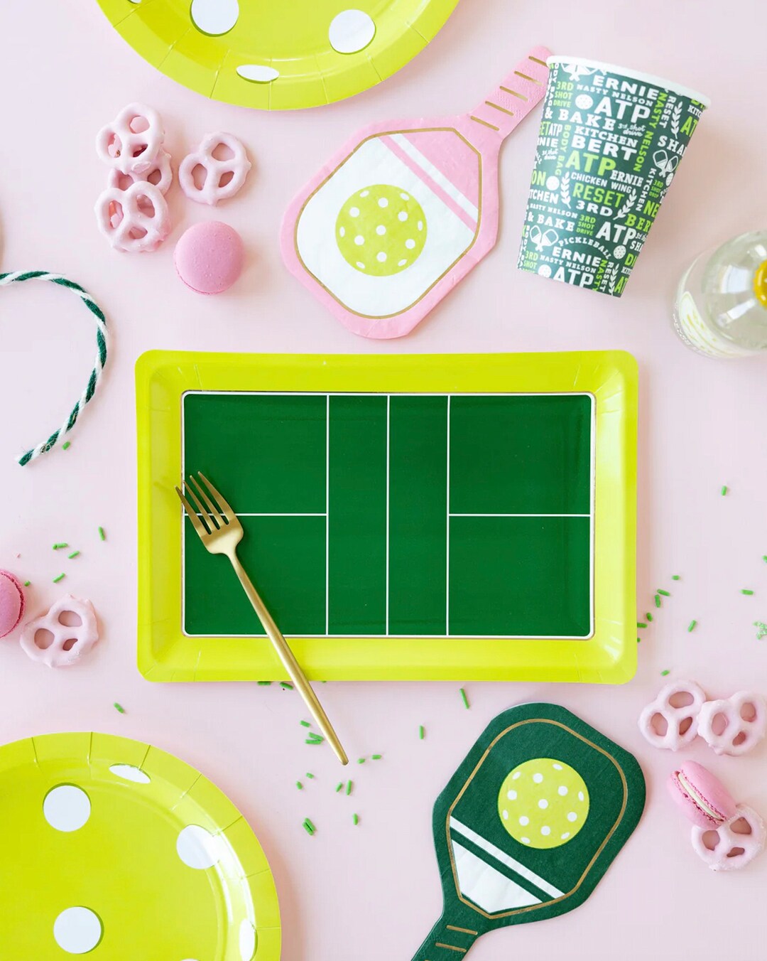 Pickleball Court Plates - Pickleball Bachelorette, Pickleball Birthday ...