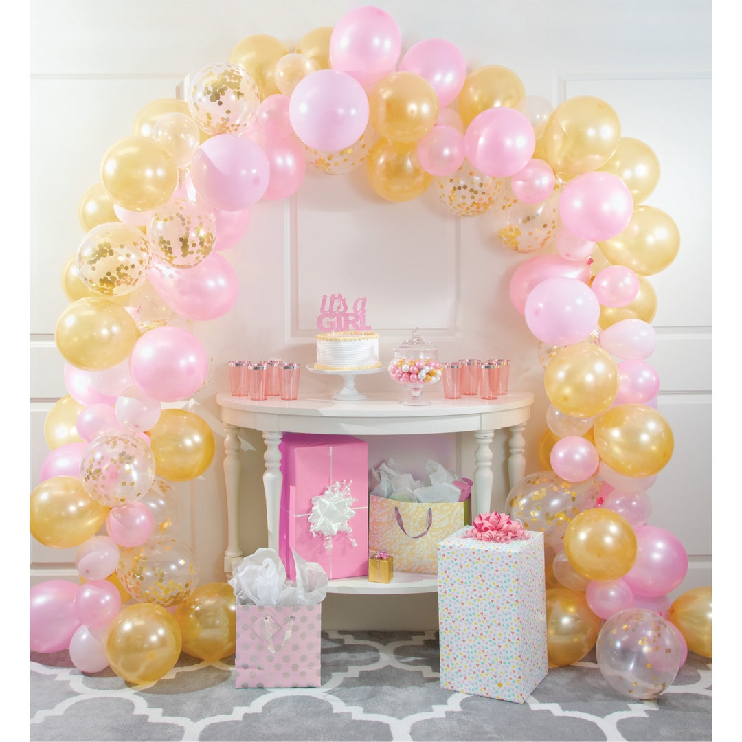 Pink and Gold Balloon Arch Kit - Balloon Garland Kit, Swan Party ...
