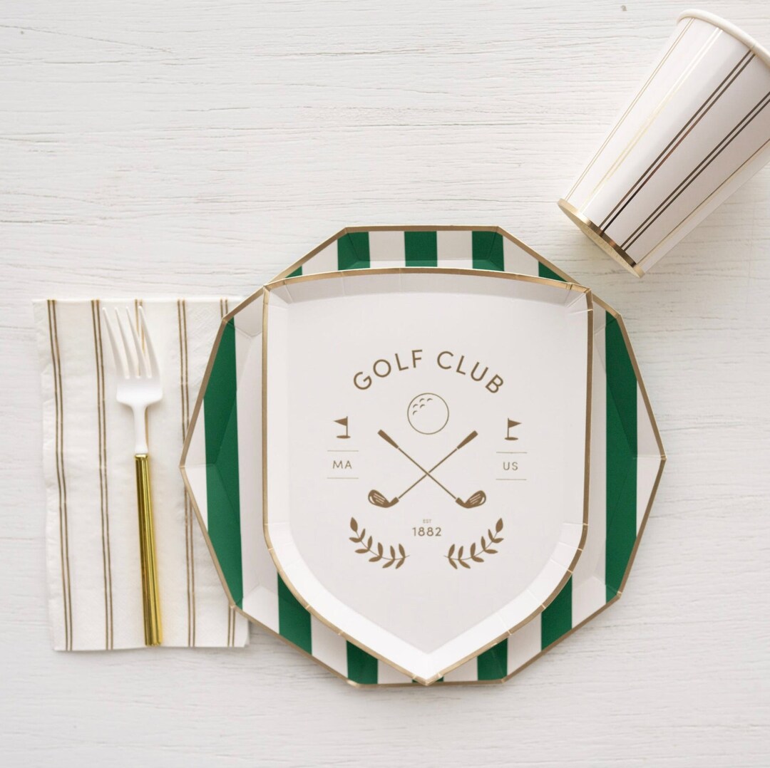 Golf Club Party Plates 8ct Golfing Birthday Decorations, Golfer Party ...