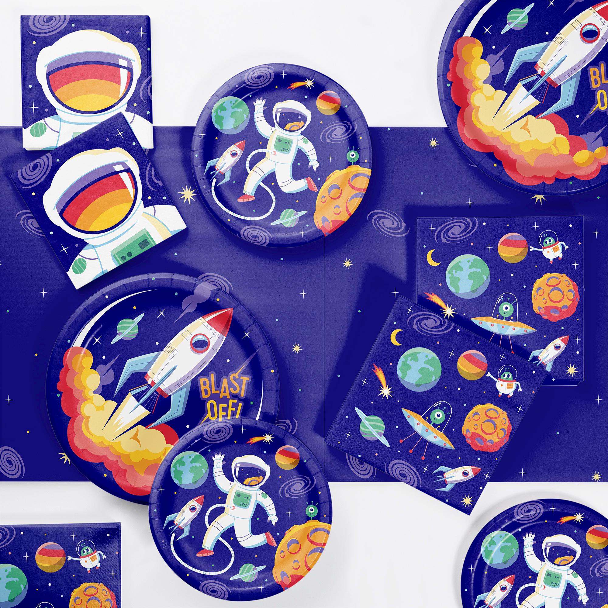 8ct Rocket Ship Paper Plates – 9" Outer Space Birthday Party Plates ...