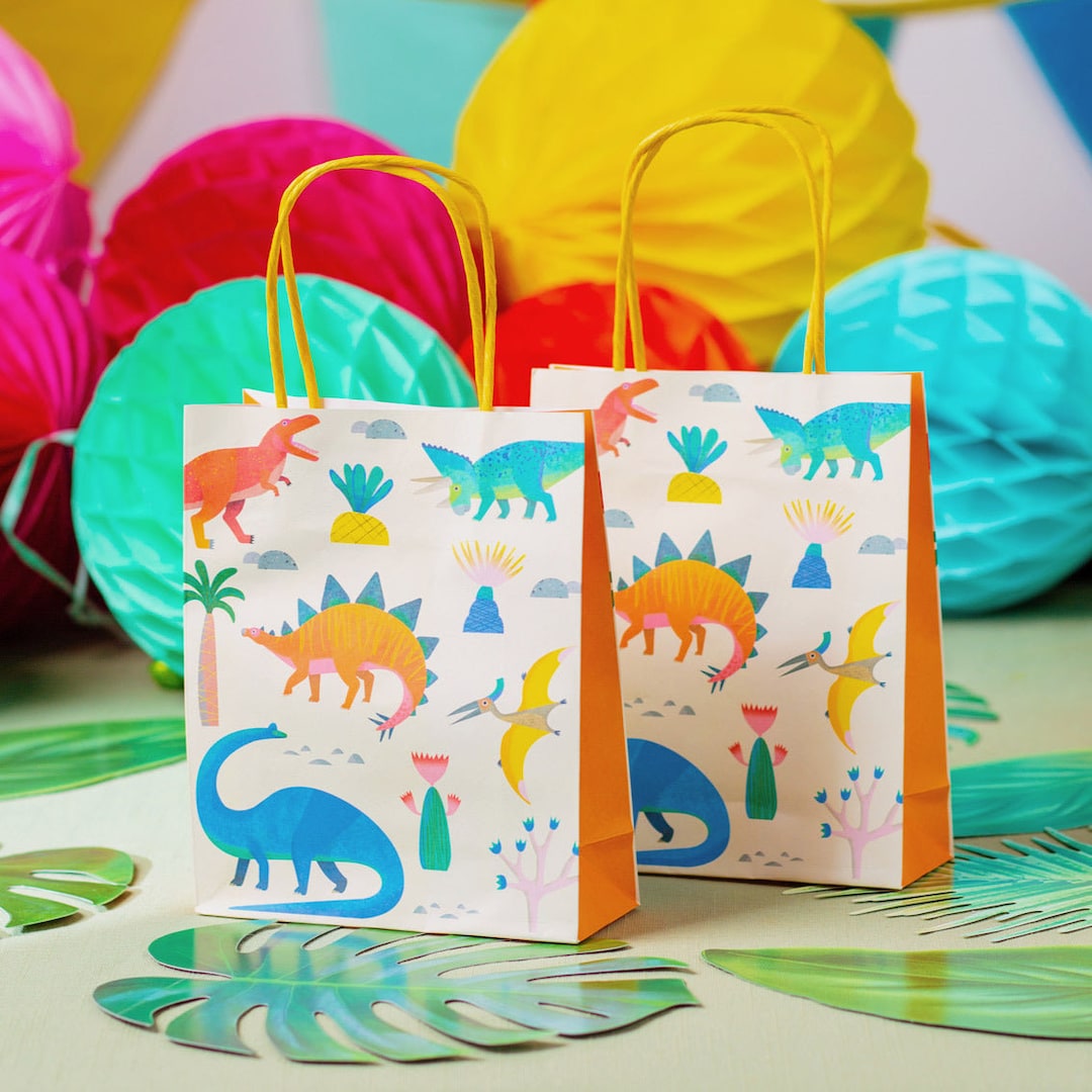 Dinosaur Treat Bags - Dinosaur Birthday Bags, Loot Bags, Dinosaur Party ...