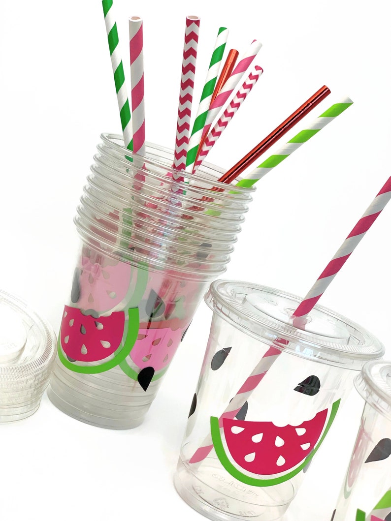 Watermelon Party Cups Watermelon Birthday One in a Melon - Etsy