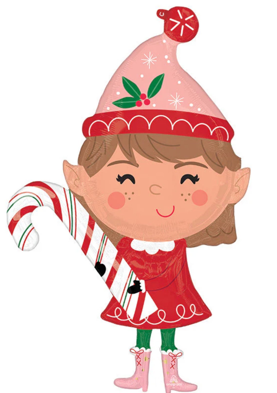 Christmas Elf Balloon - Pink Christmas Party Supplies, Holiday Birthday ...