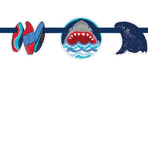 Shark Party Banner - Shark Party Supplies, Shark Birthday Banner ...