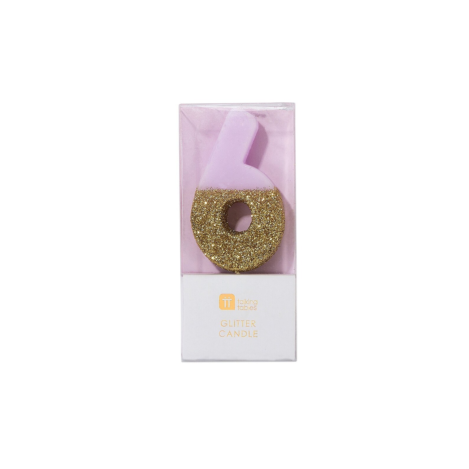 Gold and Pink Candle Number 6 Candle 6th Birthday Pink - Etsy