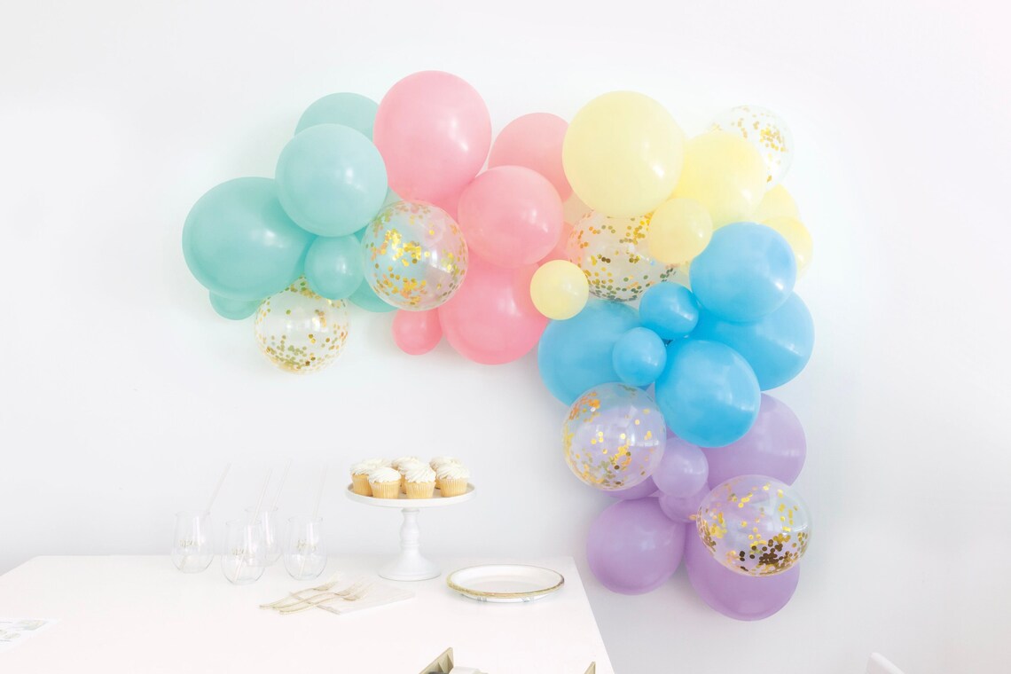 Pastel Balloon Garland - Pastel Birthday Decorations, Pastel Balloon ...